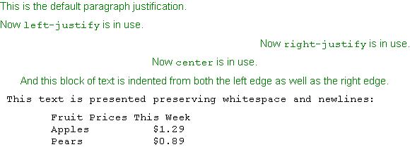 Paragraph Formats and Options
